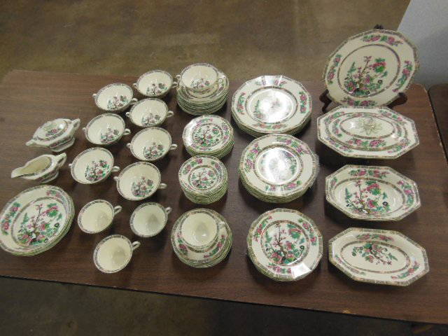 79 Pieces Myott Son & Co. China Indian Tree