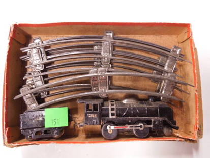 Vintage Tm Toys Tin Wind Train Set In Original Box