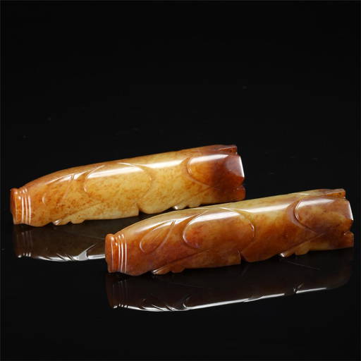 Pair Of Chinese Nephrite Jade Pig Han Dynasty