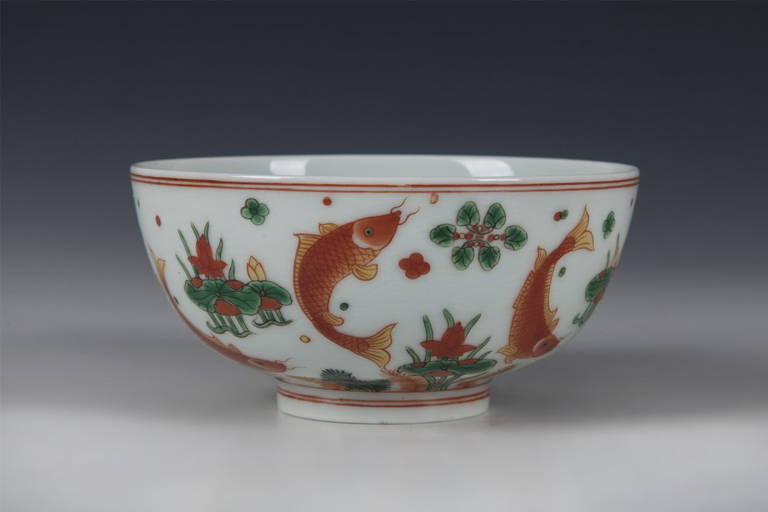 Chinese Porcelain Wucai Fish Bowl