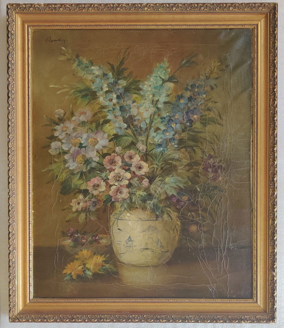 Renoir Signed Oil On Canvas