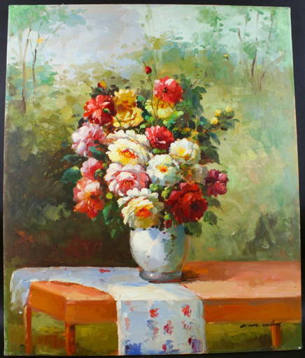 Octave Guilbert Still Life, Flowers, Painting