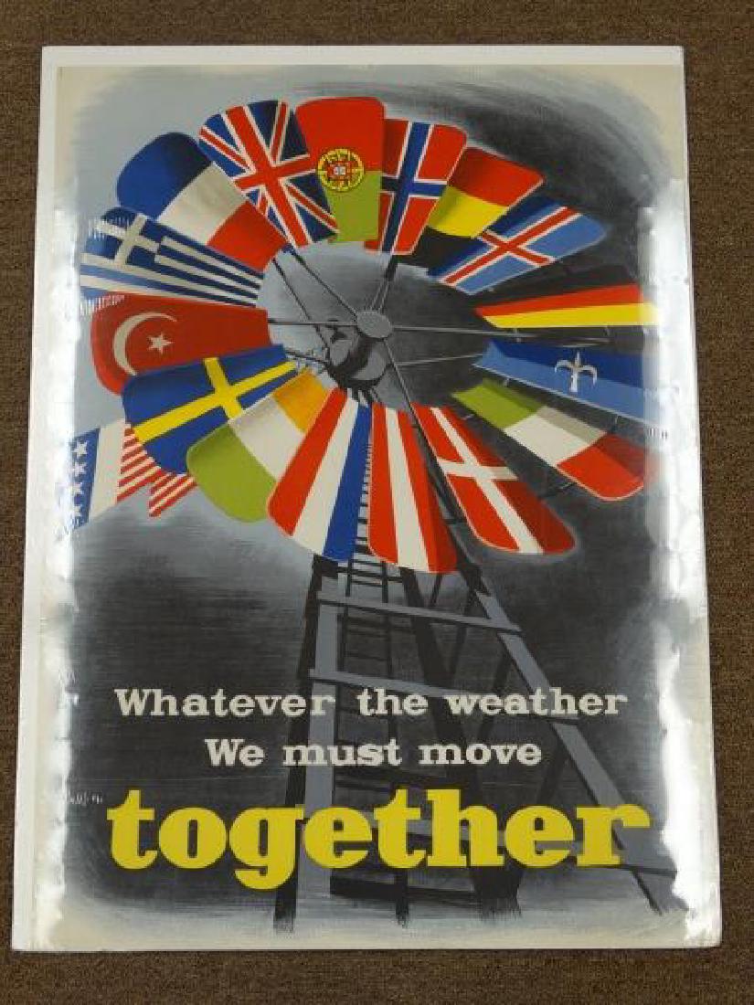 Original 1950's European Poster for NATO