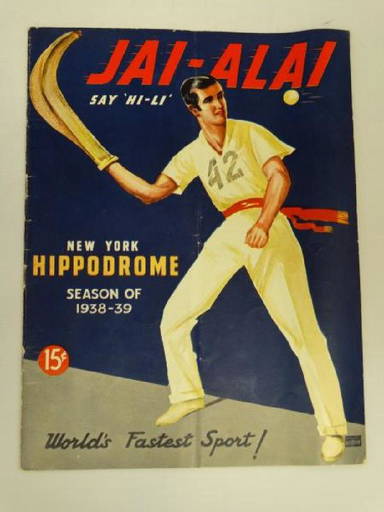 Vintage Jai Alai Program 1939