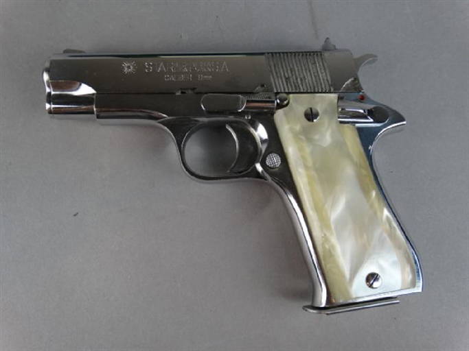 Interarms Star 9mm Chrome W/ Pearl Handle Pistol