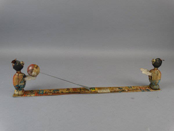 Vintage Japanese Wind Up Bear Ball Toss Toy