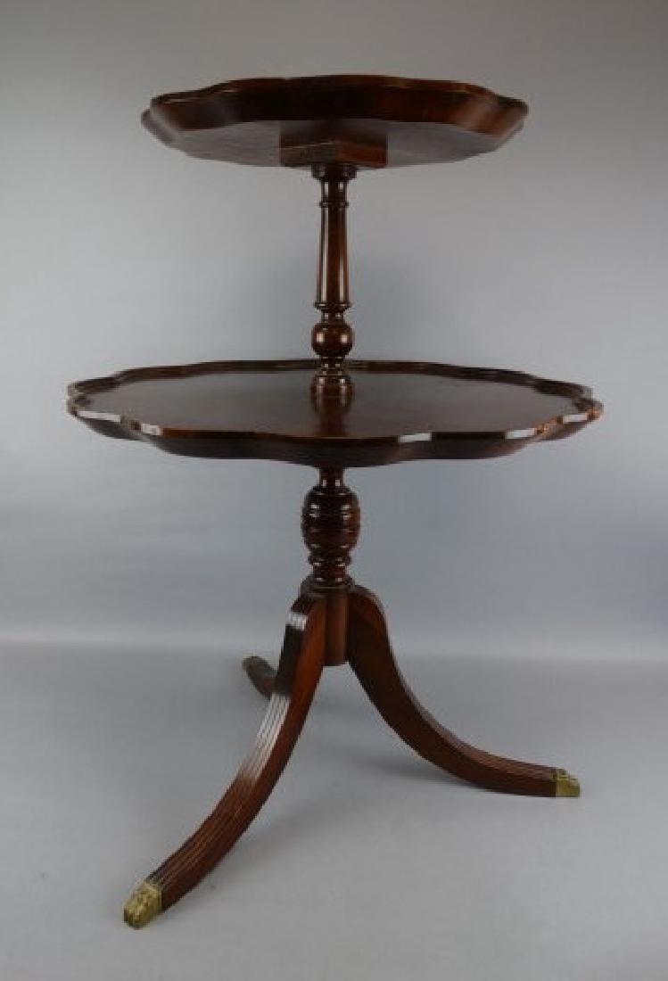 Mahogany Pie Crust Two-Tier Table