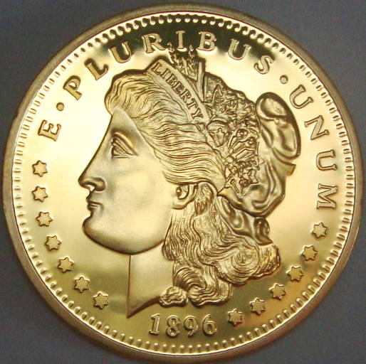 1896 S Morgan Dollar Gold Plated 1oz