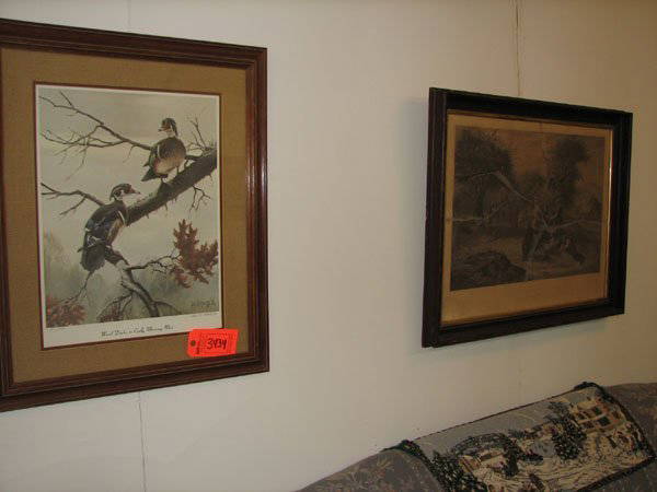 Signed Print By Sam. A. Roberts Jr., "wood Ducks