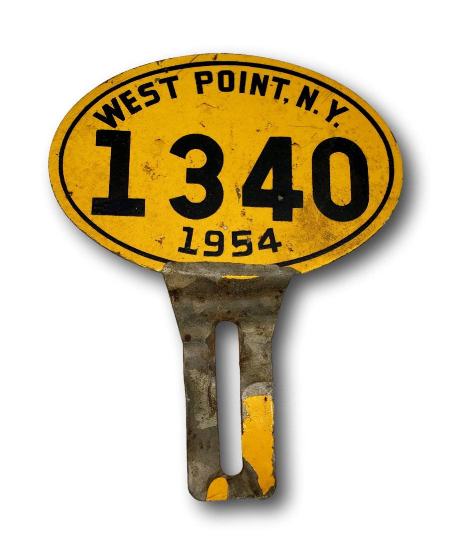 1954 West Point, N.y. Military Base License Plate Topper Auction
