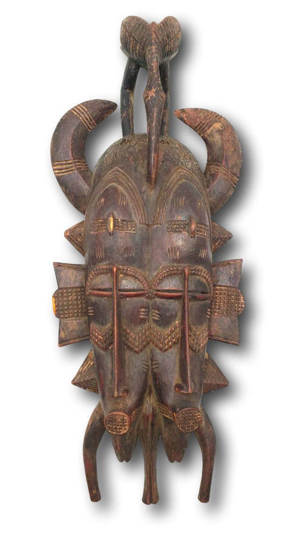 Attributed : " Senufo Twin Mask" : Indigenous African Continent Folk ...