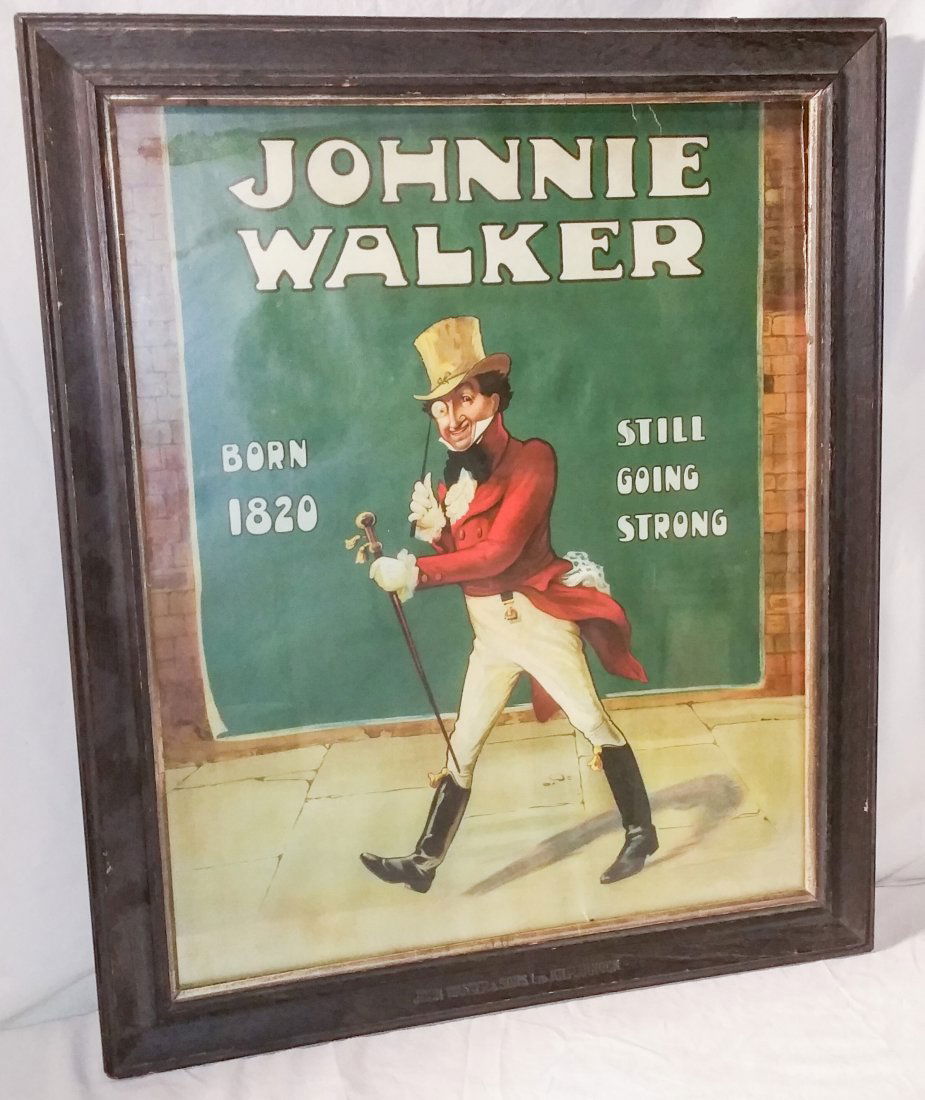 Vintage Johnny Walker Poster In Original Marked