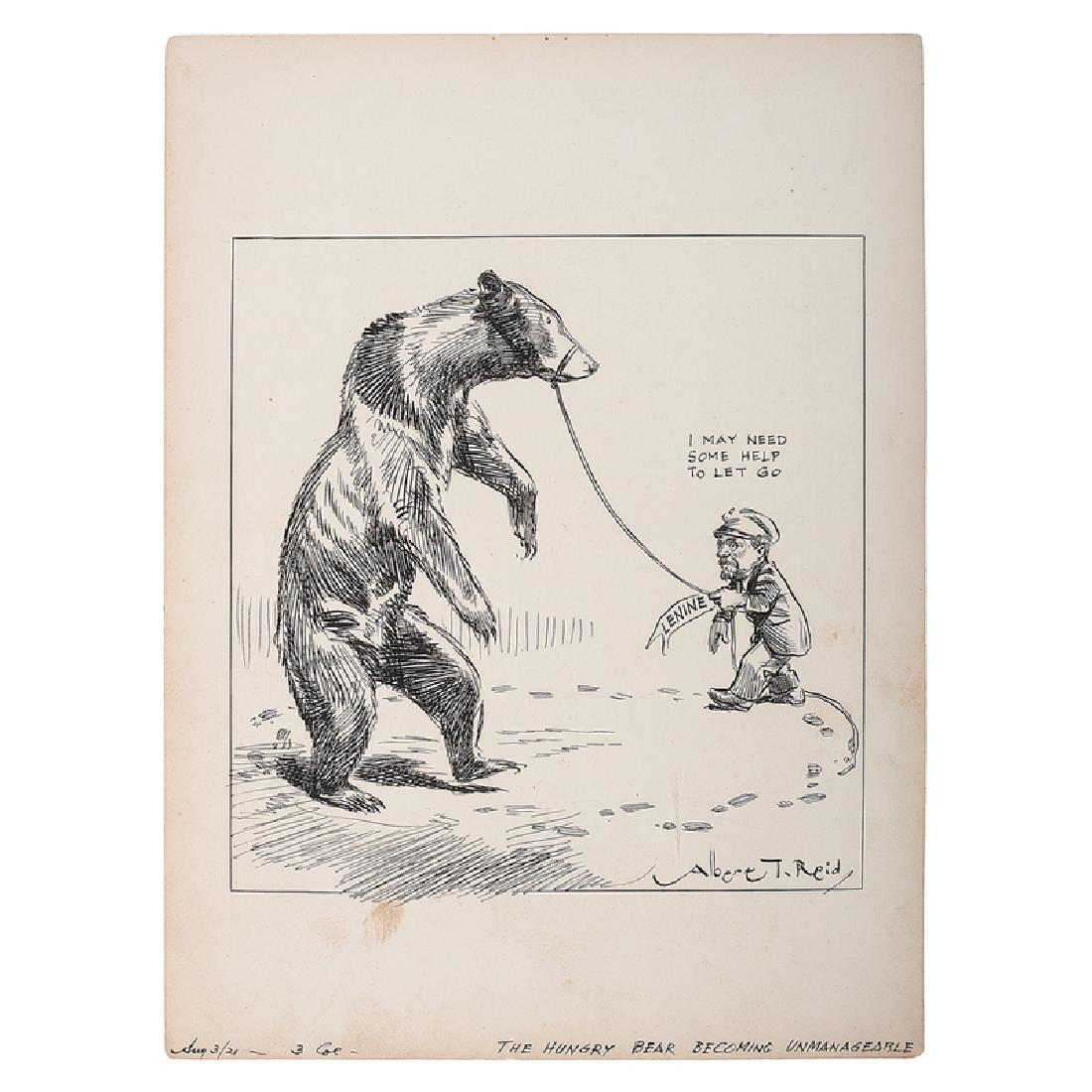 Vladimir Lenin Political Cartoon by Albert Reid, 1921