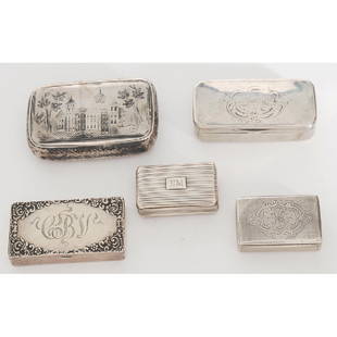 A Collection Of Three .925 Hallmarked Continental Silver Snuff Boxes ...