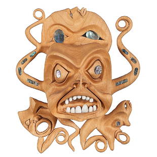 Haitian Carved Wooden Mask