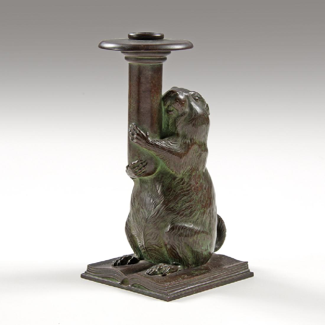 Tiffany Studios Rowfant Club Bronze Candlestick