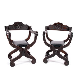 Carved North Wind Face Chair