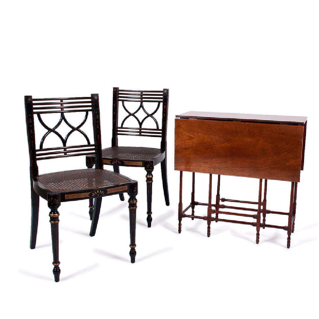 Baker Historic Charleston Tea Table and Chairs, Lot of