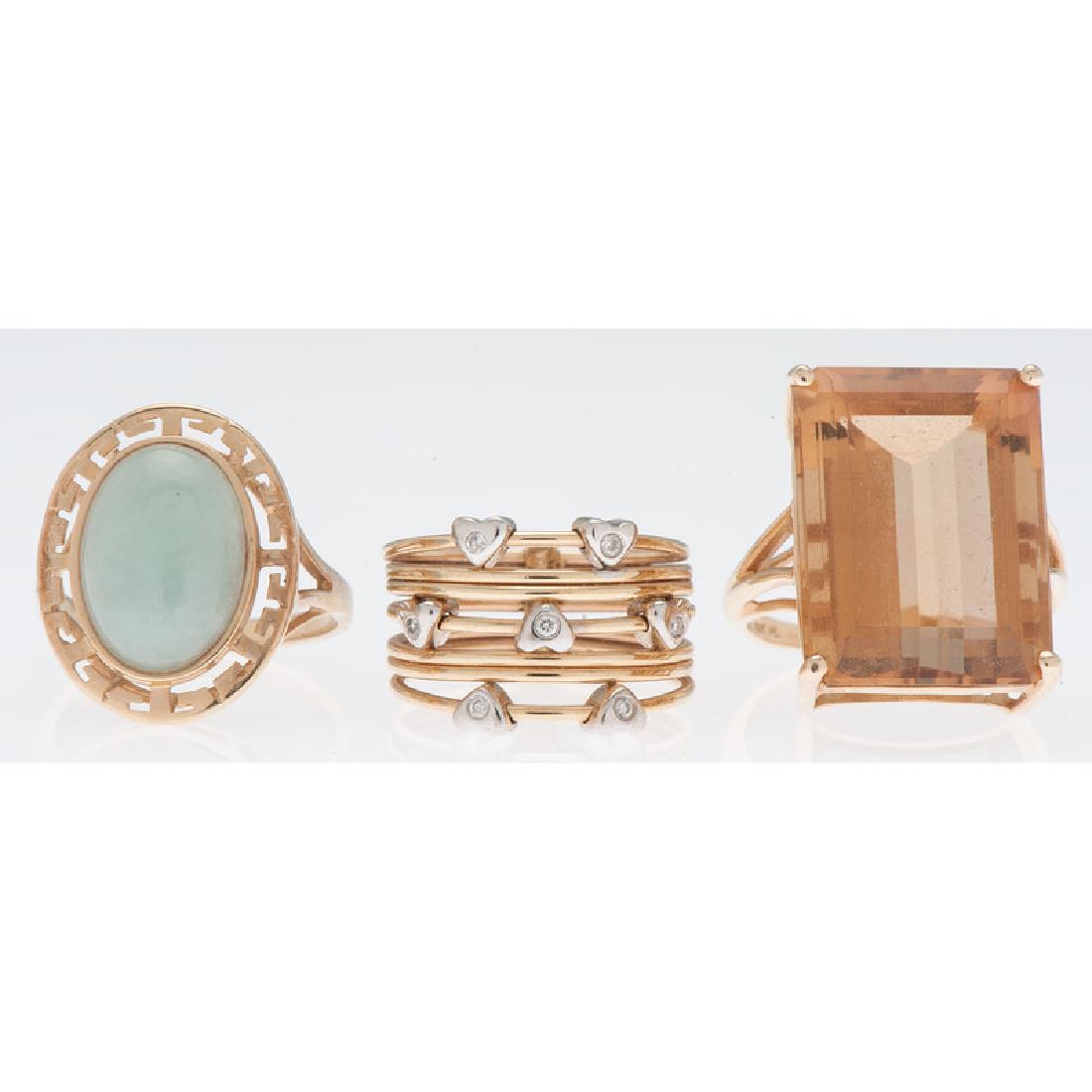 14 Karat Yellow Gold Gemstone Rings