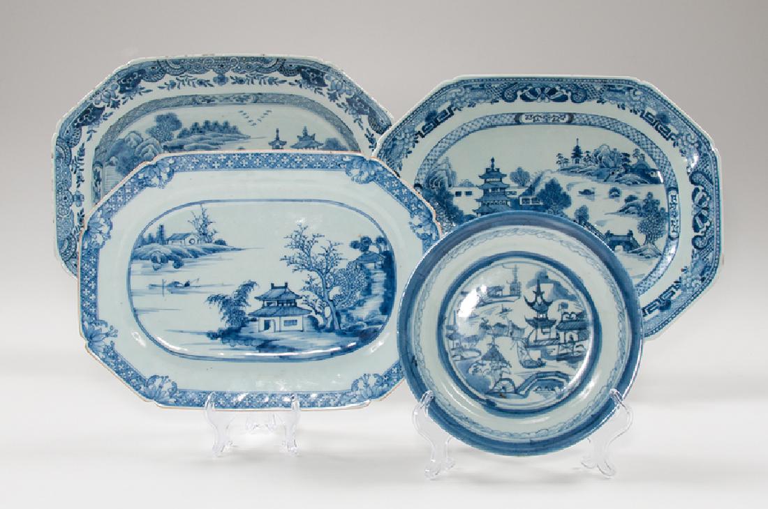 Lowestoft Porcelain Platters, Plus