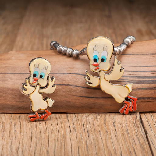 Patsy Spencer (zuni, 20th Century) Mosaic Inlay Tweety