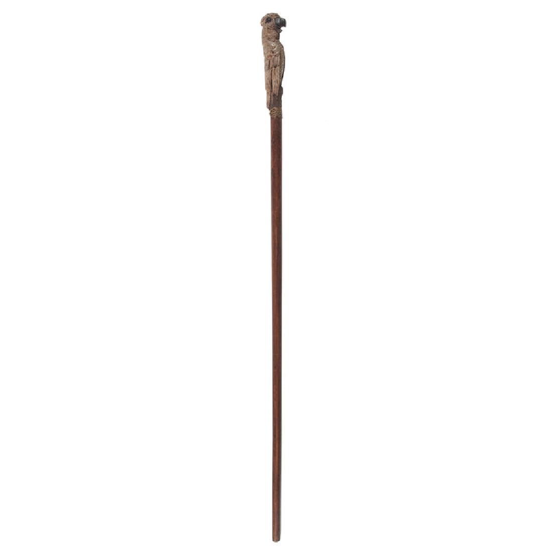 Folk Art Cockatoo-form Cane