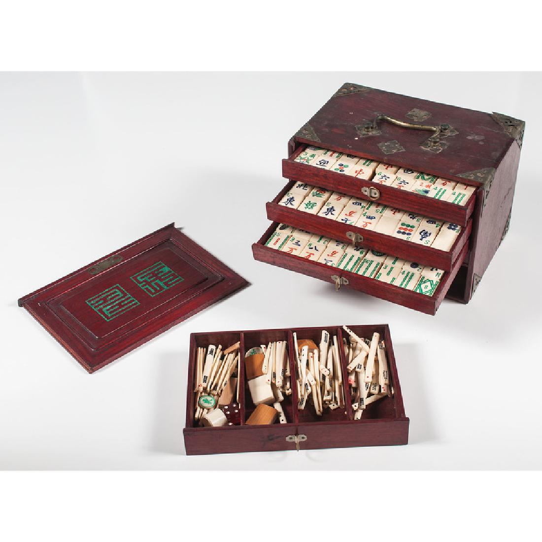 Mahjong Bone And Bamboo Tile Set