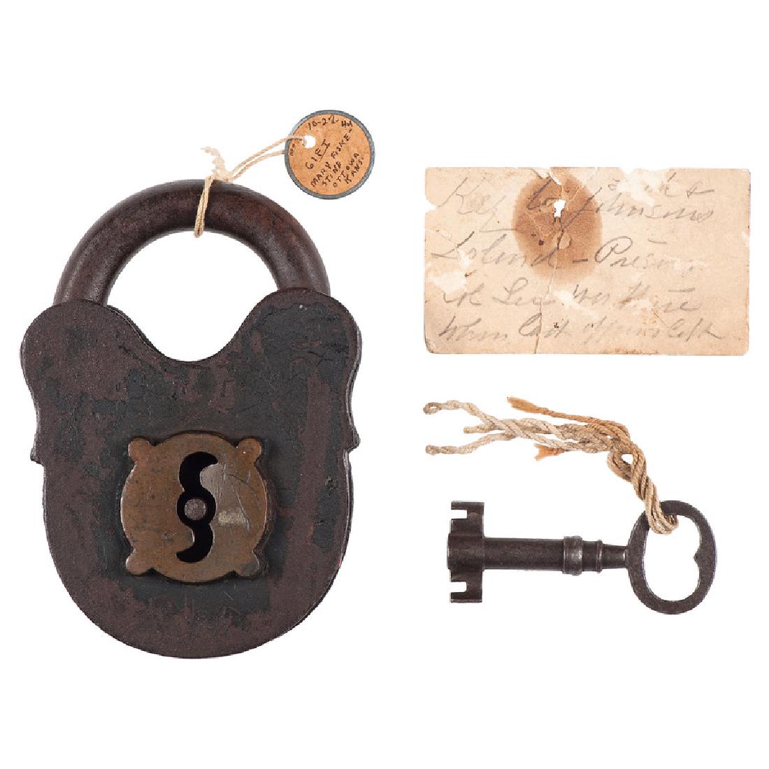 Lock and Key from Johnson's Island Prison, Owned by
