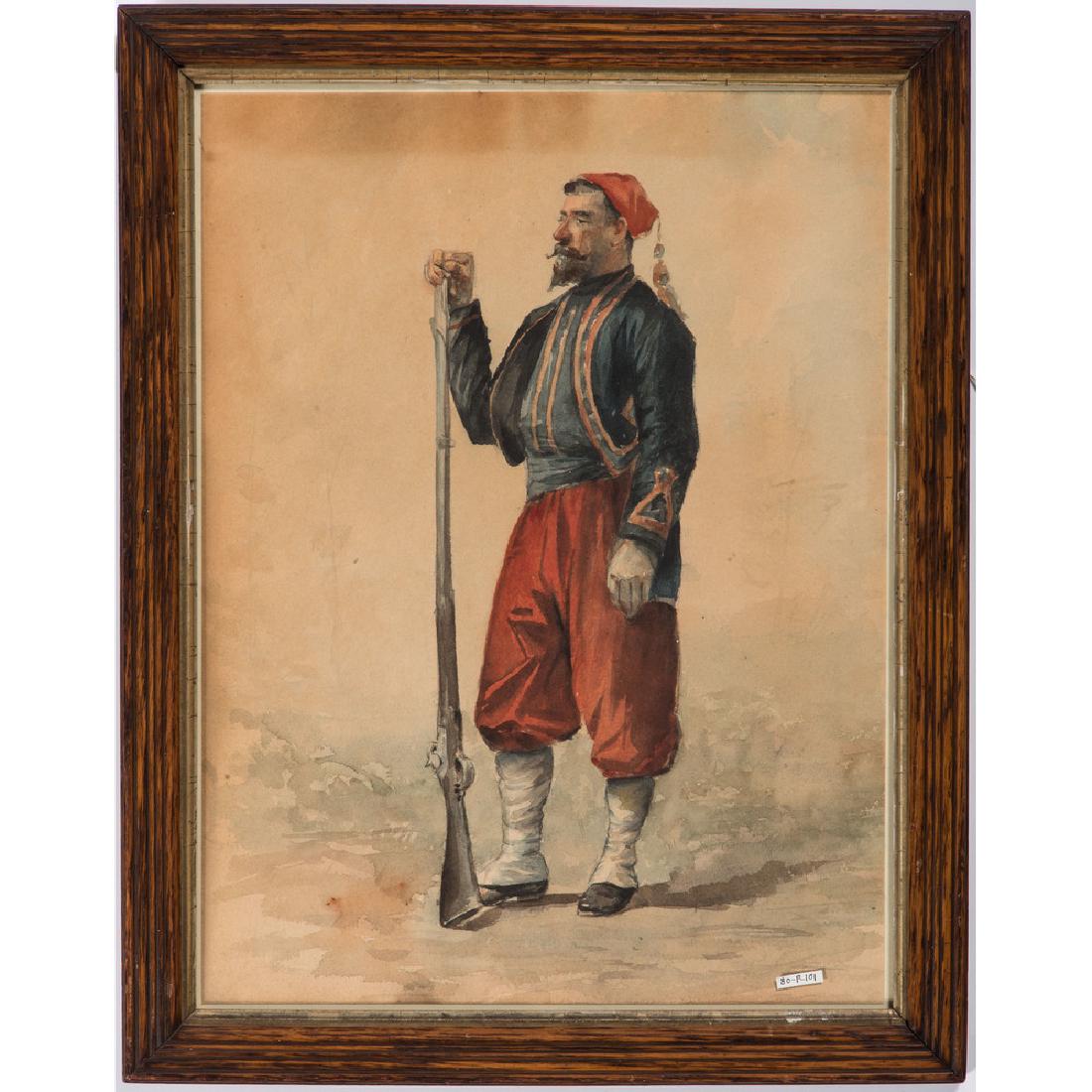 Norval H. Busey, Watercolor of a Standing Zouave - Jun 21, 2019 | Cowan ...
