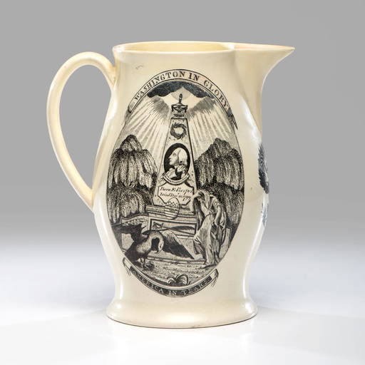Liverpool Creamware Memorial Pitcher
