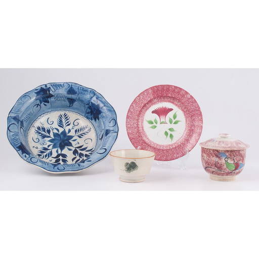 English Peafowl Spatterware, Plus
