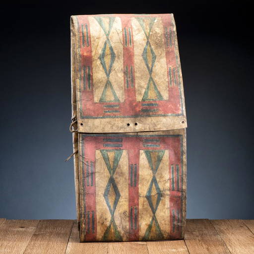 Large Sioux Buffalo Hide Parfleche Envelope, From An