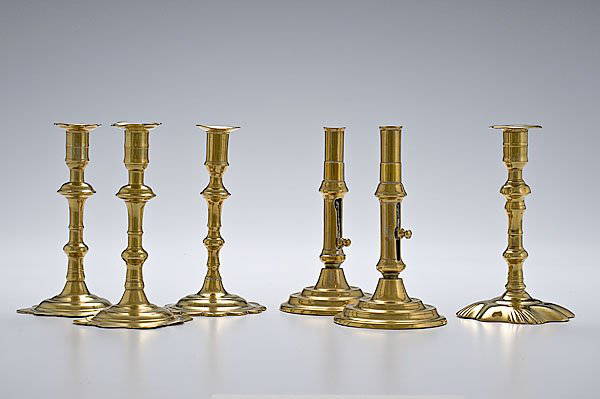 8: Six 18th Century English Brass Candlesticks, - Feb 07, 2009 | Cowan ...