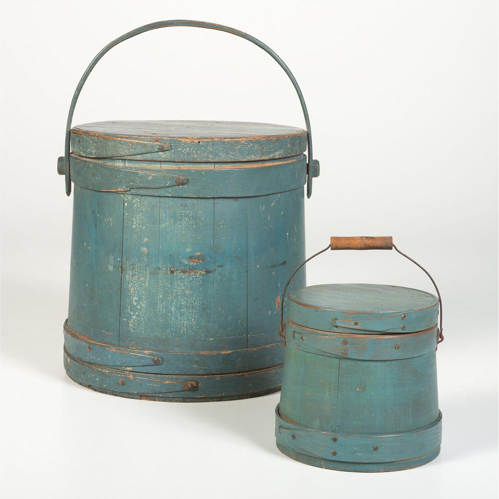 TWO 19TH CENTURY FIRKINS IN OLD BLUE MILK PAINT - Sep 19, 2020 | Soulis ...