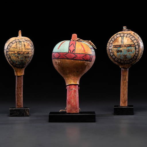 Pueblo Polychrome Gourd Rattles
