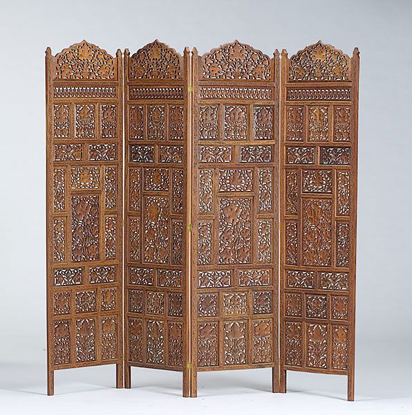 467: Indian Carved Folding Screen,