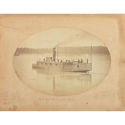 [civil War]. Albumen Photograph Of The Us Gunboat