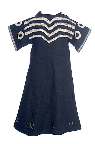 305: Northern Plains Dentalium Shell Wool Dress