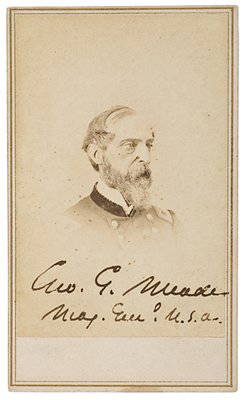 Autographed Cdv Of Maj. Gen. George C. Meade