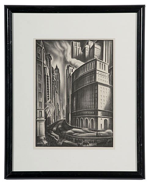 7: Cityscape by Howard Cook, Lithograph - Aug 25, 2011 | Cowan's ...
