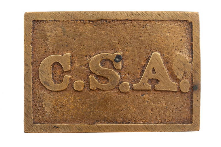 Confederate "virginia Style" Rectangular Csa Plate Similar To Mullinax #102