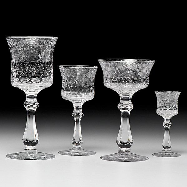 English Etched Crystal Stemware - Mar 09, 2013 | Cowan's Auctions in OH