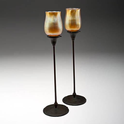 Tiffany Favrile Candlestick Lamps - Mar 09, 2013 | Cowan's Auctions in OH