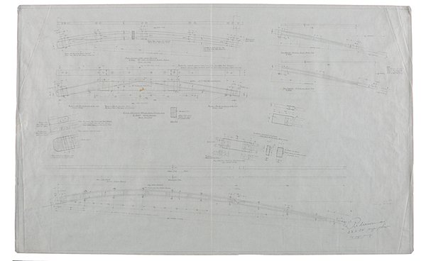 Original Pencil Drawing 1903 Wright Flyer Engine Rails