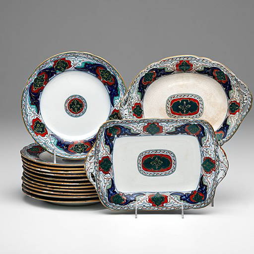 Staffordshire Dessert Service In "bagdad" Pattern