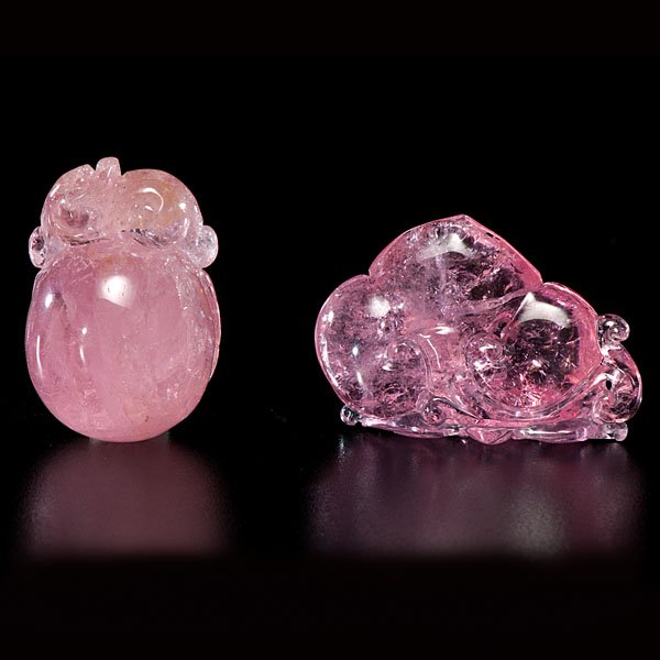 A Pair of Chinese Tourmaline Toggles