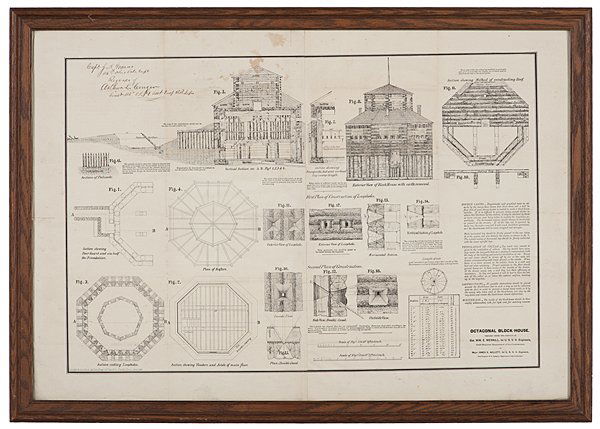 Octagonal Block House Civil War Period Drawing, January