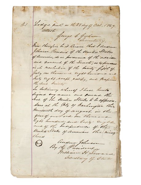 Medicine Lodge Treaty, 1867, Manuscript Copy