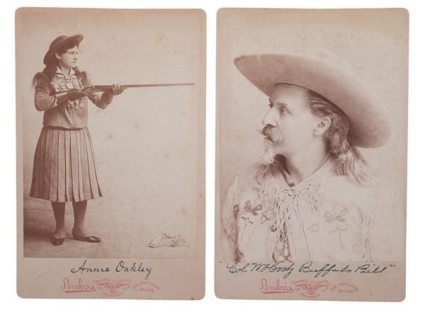 Annie Oakley and Buffalo Bill Cabinet Cards by