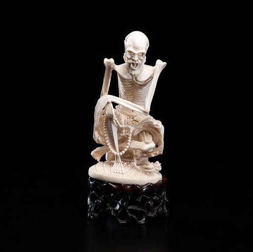 A Japanese Carved Ivory Skeleton